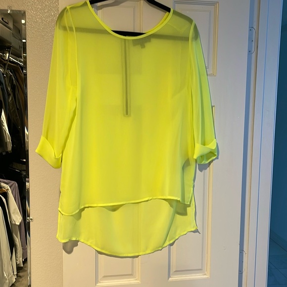Patterson J. Kincaid | Tops | Neon Yellow Blouse For Sale | Poshmark